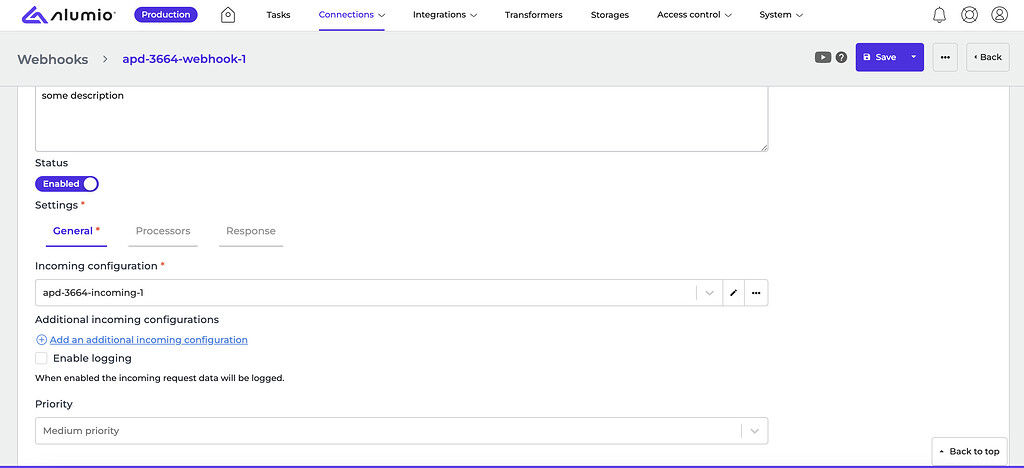 Webhooks in Alumio - Connections - Alumio