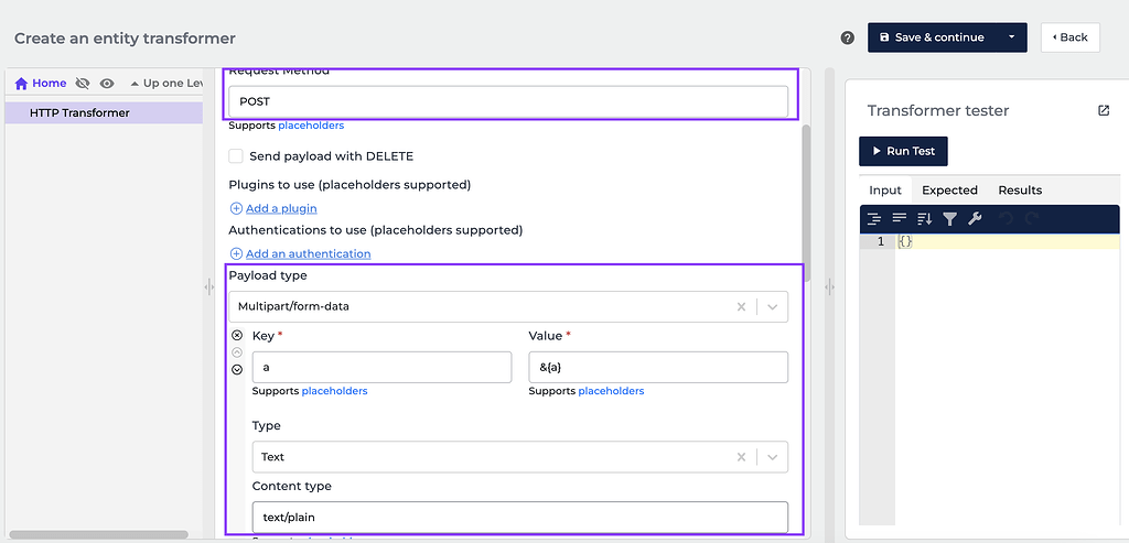 Using the Multipart/form-data with binary data option - Transformers - Alumio