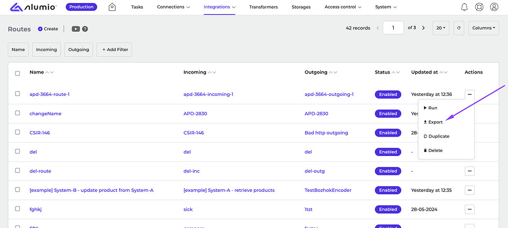 Importing and Exporting Configurations in Alumio - System - Alumio